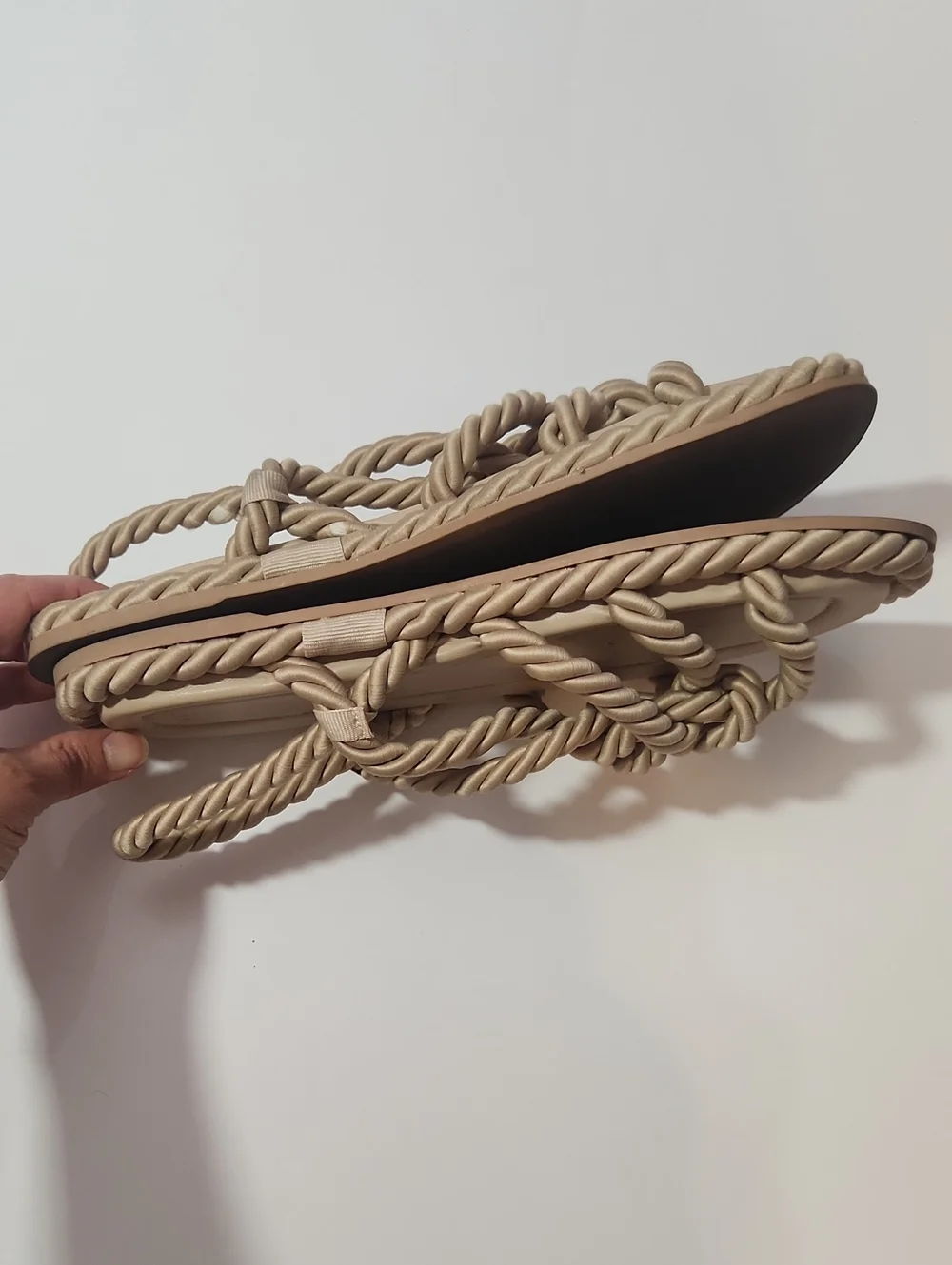 H&M | Shoes | Hm Beige Rope Knot Flat Sandals 39 | Poshmark